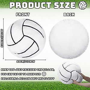 Gerrii 4 Pcs Basketball Softball Football Soccer Volleyball Tennis Pillow Sports Pillow Fluffy Plush Stuffed Throw Pillow Sport Theme Cushion Plush Stuffed Pillow Gift for Decor (Volleyball)