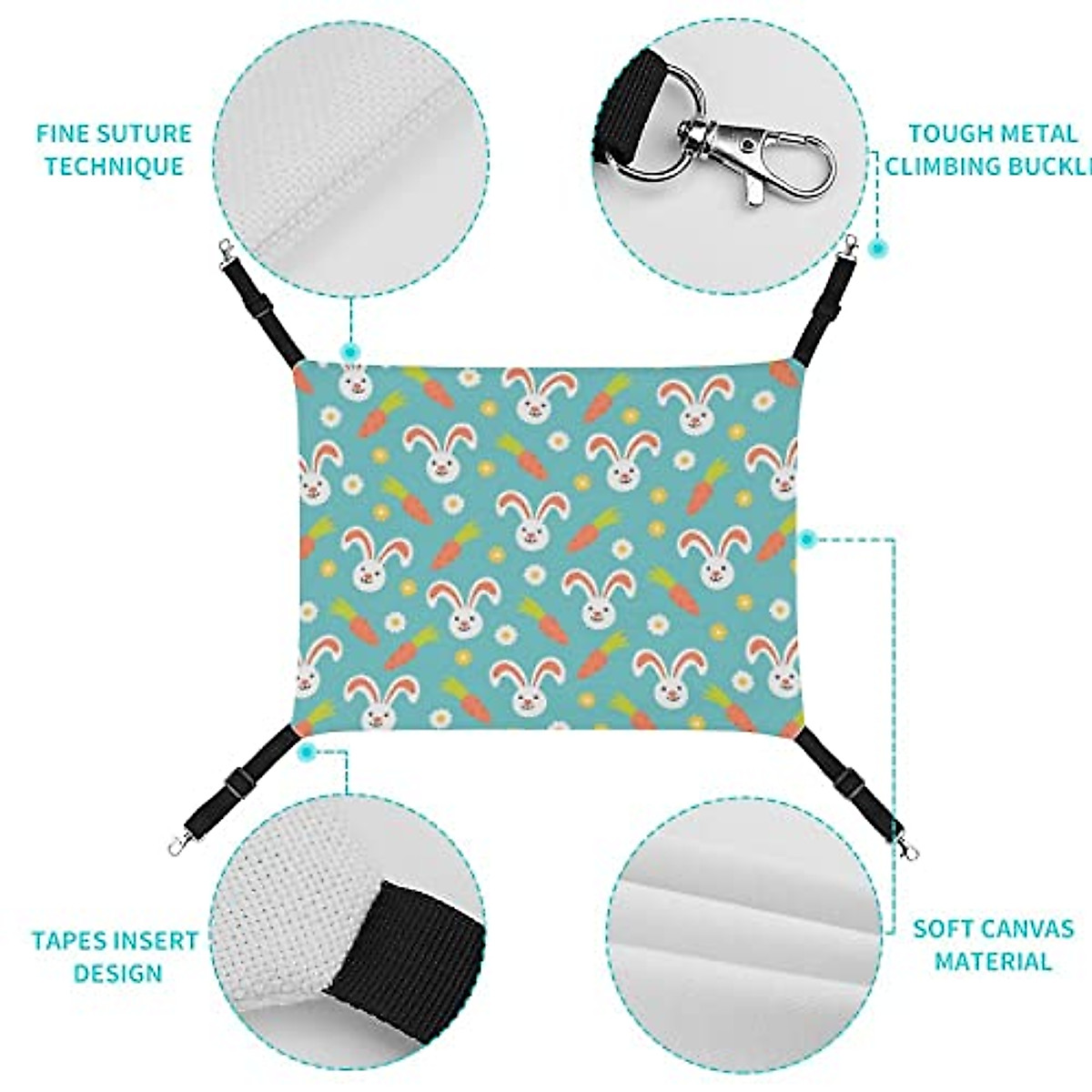 Bunny Love Carrot Pet Hammock Comfortable Adjustable Hanging Bed for Small Animals Dogs Cats Hamster