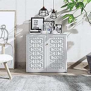 ADDOK 60-Gallon Storage Cabinet Light Weight Resin Indoor/Outdoor Storage Unit for Patio, Garden, Veranda with 1 Laminate Shelves (Ivory White)