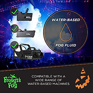 Froggy's Fog Halloween and Party Fog Fluid, High Output Long-Lasting Fog Juice for 400-1500 Watt Water-Based Fog Machines, Great for Pro and Home Haunters, Theatrical Effects, DJs, and More, 1 Quart