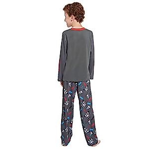 Hot Wheels Big Boys Pajama Shirt and Pants Sleep Set Black / Gray 10-12