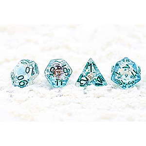 Blue Ocean of Seashell DND Dice Set for Dungeons and Dragons Gifts, D&D, D and D, Pathfinder, Accessories, D20, Polyhedral, Resin Dice, Metal, Dice Tray, Tower, Bag, Box