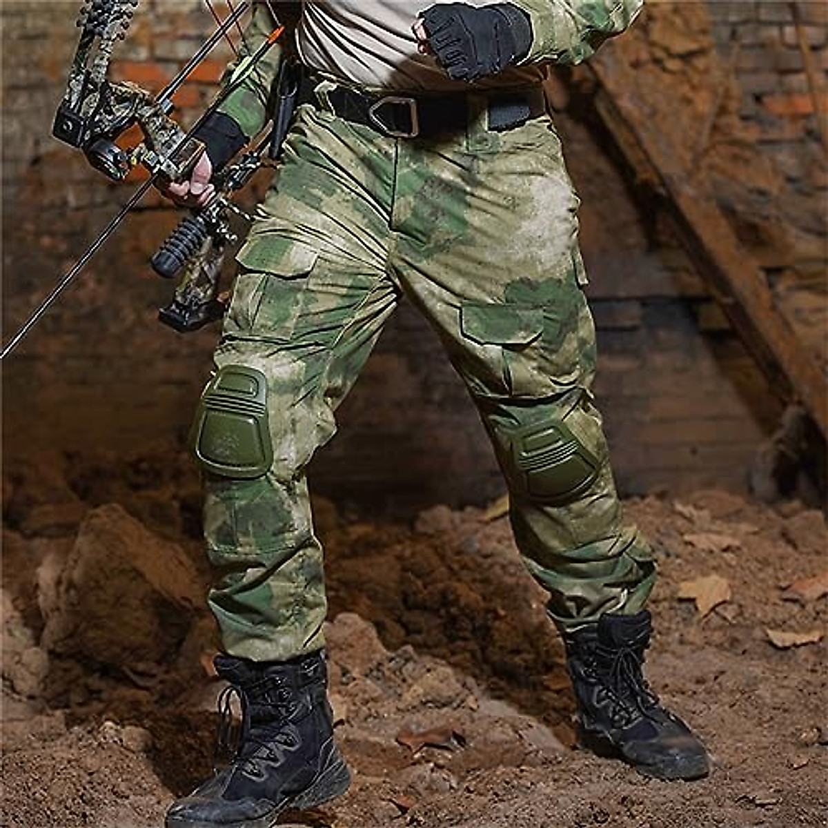 Men Combat Airsoft Tactical Military Army Trousers CP Hiking Camo1 Multi-Pocket Pants Ruin Gray XL