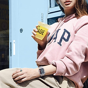 amBand Compatible for Apple Watch Clear Band 41mm 40mm 38mm with Case, Women Cute Girl Crystal Sport Clear Jelly Protective Cover Bumper with Strap for iWatch Series SE 9 8 7 6 5 4 3 2 1 Transparent