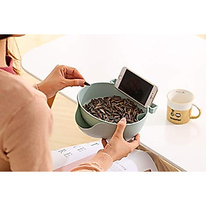 ONEYIM Multi-function Snack Box Storage Box Double Layer Container Household Snack Serving Dish Organizer - Perfect For Snacks, Fruit, or Pistachio/Sunflower Seeds Storage Box- Bonus Phone Slot