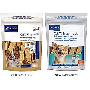 Virbac C.E.T. Enzymatic Oral Hygiene Chews, Small Dog, 30 Count,Beef,0.65 pounds
