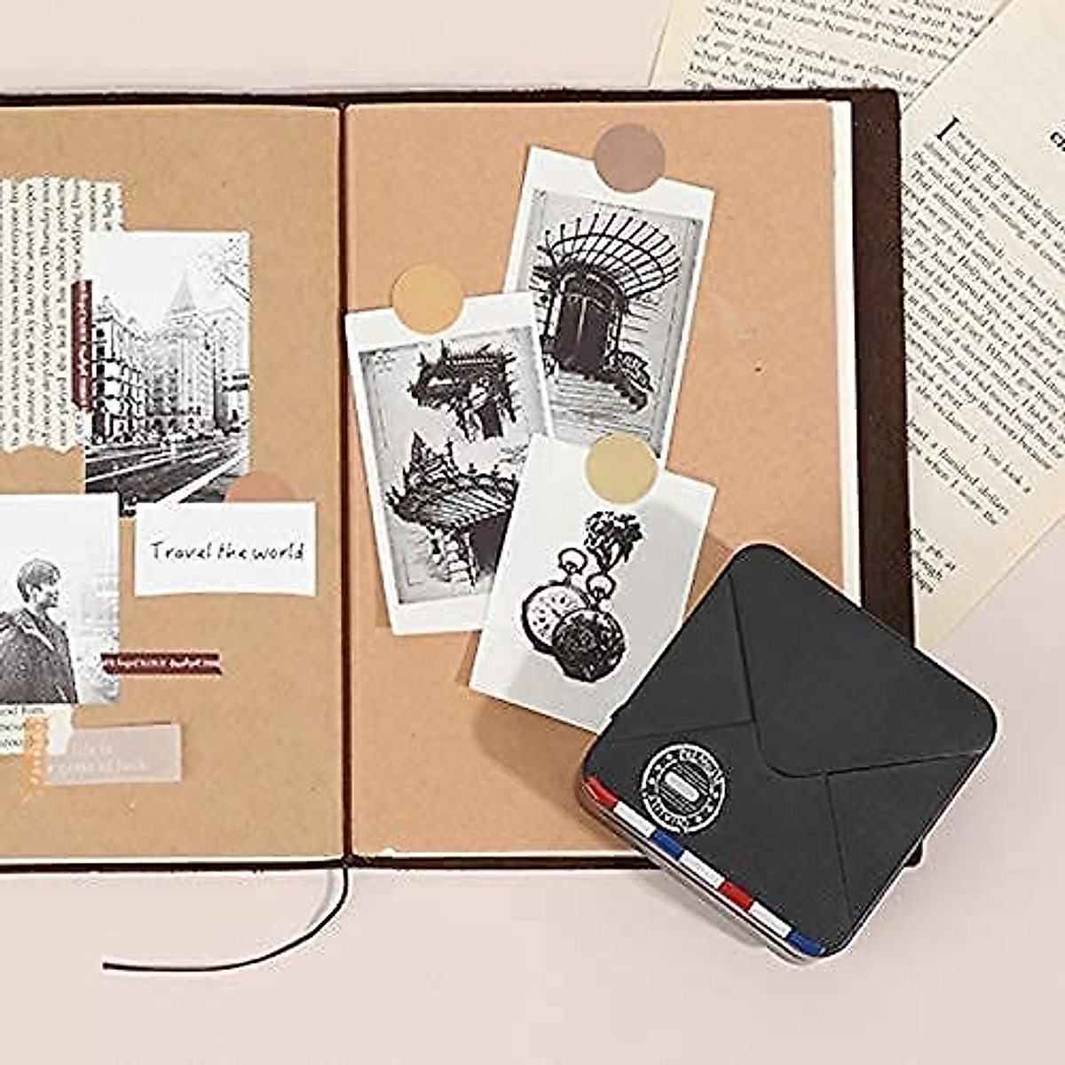 Phomemo M02S Pocket Thermal Printer- Bluetooth Photo Printer with 3 Rolls Transparent White Paper, Compatible with iOS + Android for Plan Journal, Study Notes, Art Creation, Work, Gift