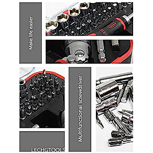 JENABOM 61 in 1 Ratcheting Screwdriver Set, Magnetic Screwdriver Bit Set with Rotatable Ratchet Handles, Sockets & Bits, Household Repair Tool Kits for Computers, Electronic Devices, Furniture