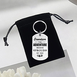 Alotozo Graduation Gifts for Grandson 2024 - Grandson Graduation Keychain - PHD College High School Graduate Party Favor Decorations