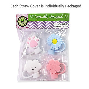 CYUHPYE Straw Cover for Stanley 40 oz, 4PCS Silicone Straw Toppers Straw Covers Cap for Stanley Cup 30 oz Adventure Quencher Tumbler