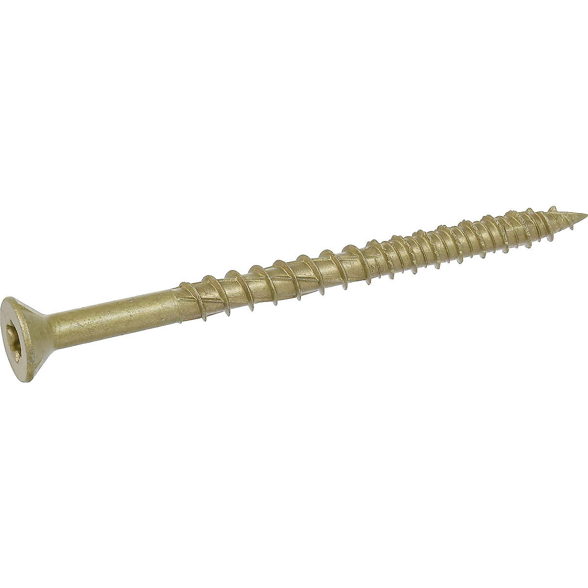 Power Pro Premium One Multi-Material Flat Head Screws, Epoxy Coated Steel, Fasten in Wood, Metal, Concrete, Drywall and Plastic, Bronze, ¼ x 3-½ inches, Box of 10 Screws