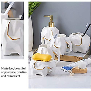 Agal Bathroom Accessory Set,Geometric Cute Elephant Soap Dispenser for Liquid Soap Or Lotion(Color : White soap Dispenser)