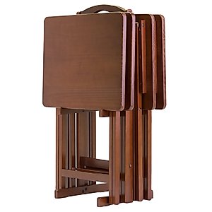 Winsome Wood Alex 5-Piece Snack Table Set, Walnut Finish