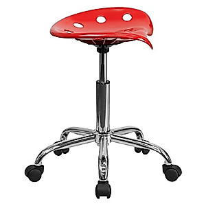 Flash Furniture Taylor Vibrant Red Tractor Seat and Chrome Stool