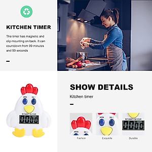 Healeved 60 Minutes Timer How to Measure Ring Size at Home Kitchen Timers for Cooking Egg Timer Alarm Clocks for Digital Clock Cute Kitchen Timer Cooking Timer Rings White Desk Manual Child