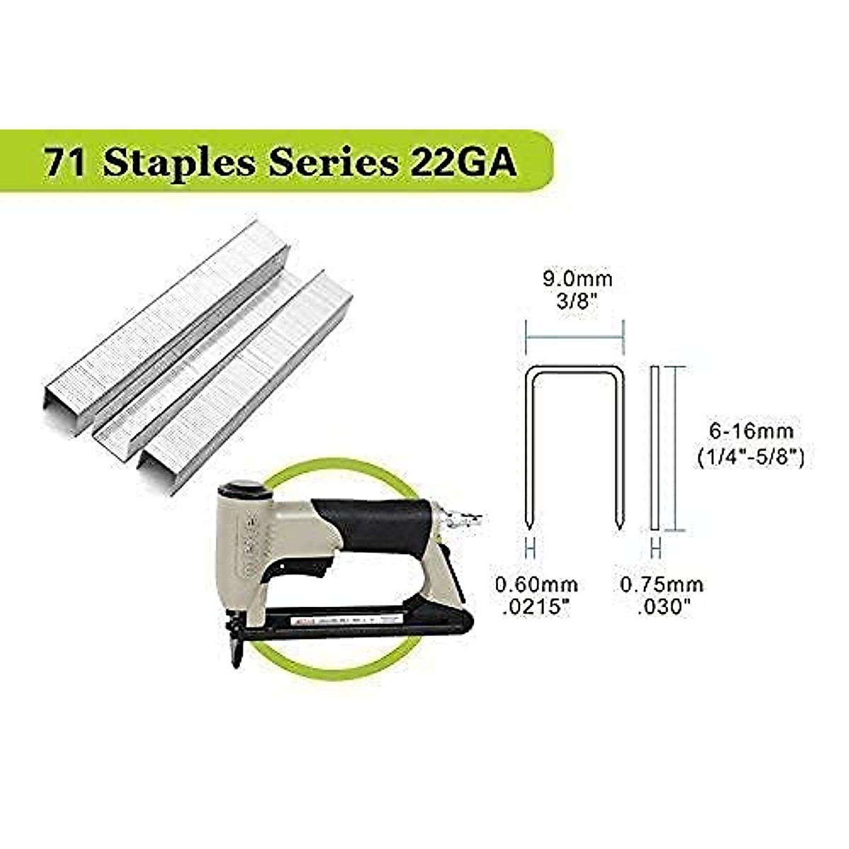meite MT7116 with 3/8" Length 304 Stainless Steel Staples for Upholstery