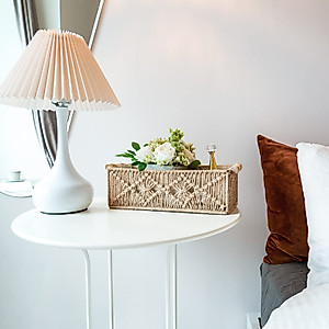 Mkono 4 Pcs Macrame Storage Baskets Boho Desk Accessories