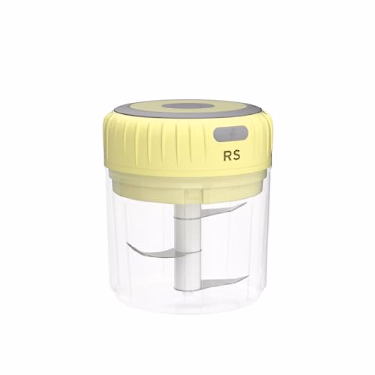 Real Simple Electric Mini Food Processor | Great for Garlic, Onion, Ginger, Jalapeño, Mini Chopper for Quick Food Prep Station | Portable USB Charging, 250 ML Food Container | Yellow