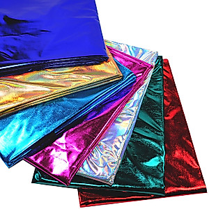 Hologram Metallic Foil Stretch Fabric Width 58 Inches(Silver Iridescent 1yard)