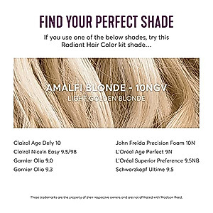 Madison Reed Radiant Hair Color Kit, Light Golden Blonde for Superior Gray Coverage, Ammonia-Free, 10NGV Amalfi Blonde, Permanent Hair Dye, Pack of 1