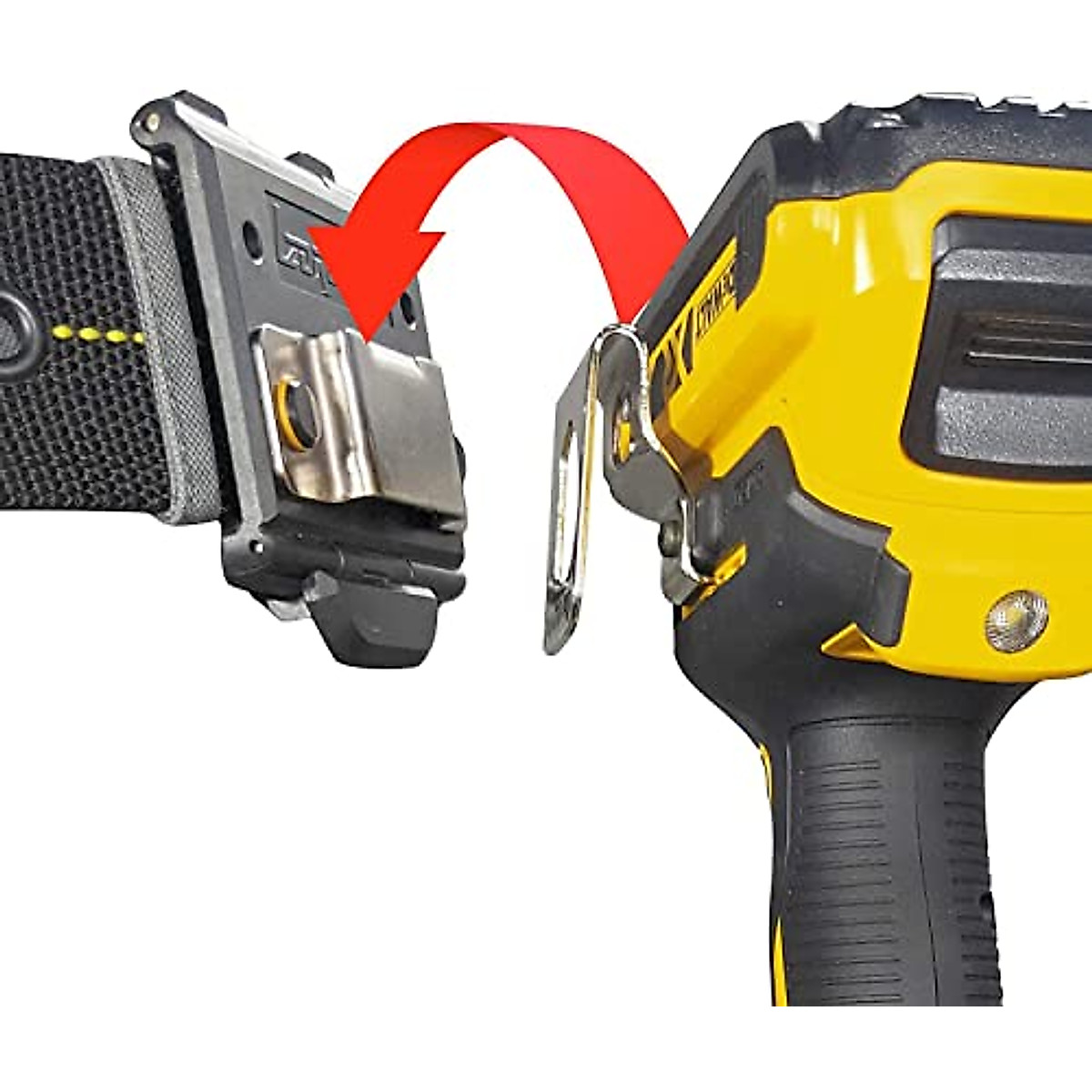 Drill Clip Hooks, Belt Clip, Belt Clip Hooks, Drill Holster for Belt, Drill Holder for Impact Driver, Tape Measuring Holder. (Pack 6, with 1 Drill Holster)