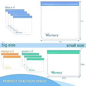 10 Pack Reusable Sandwich Bags Reusable Food Storage Bags,Reusable Snack Bags Leakproof Silicone - Free Plastic BPA Free Lunch Bags for Food Travel