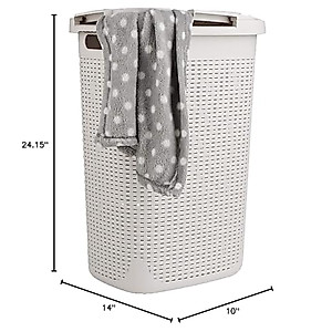 Mind Reader Basket Laundry Hamper, Bathroom, Bedroom, Closet, 60 Liter, Ivory & HHAMP40-IVO, Laundry, Storage, Bathroom, Bedroom, Home, Ivory 40 Liter Clothes Basket