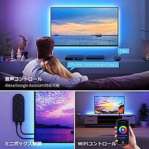Smart LED Lights for TV - 6.56FT TV LED Backlights Work with Alexa and Google Assistant, App and Voice Control Strip Lights for 32-65 inch TVs, Computer, Bedroom, 16 Million RGB DIY Colors