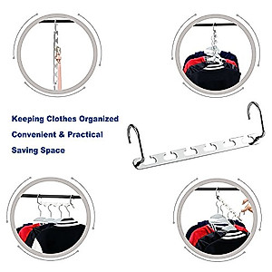 TOPIND Metal Magic Hangers Space Saving Hangers 12-Holes Closet Storage Organization, Stainless Steel Magic Multifunctional Hanger for Wardrobe Heavy Clothes Pack of 4/6/8/10