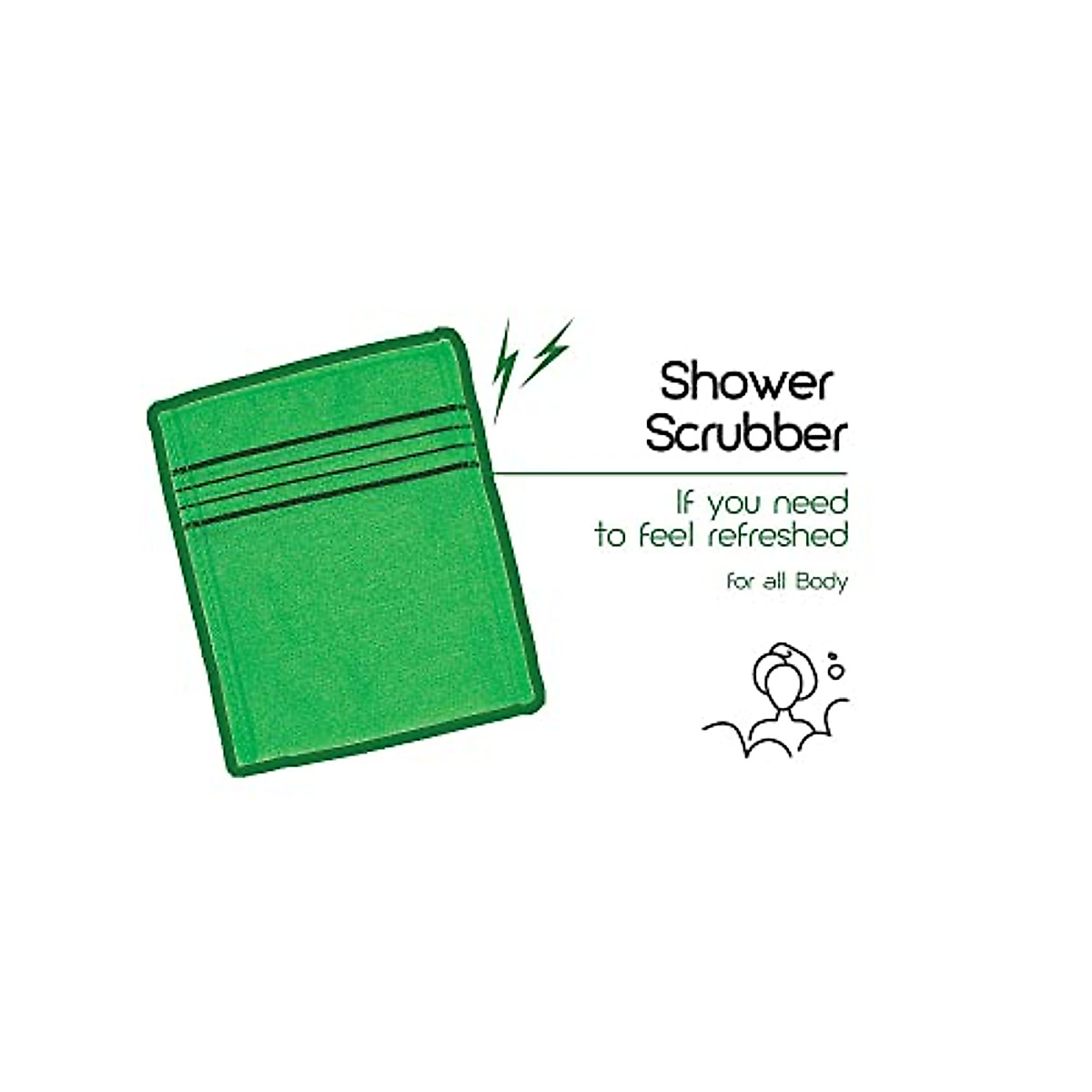 IFUNID Korean exfoliating Washcloths Mitt for shower scrubber bathroom towel 100% Viscose rayon scrub for bodyshower- 7pcs Small Towels Mini Green SET