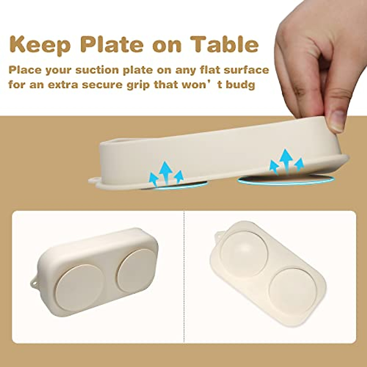 Travel Baby Suction Plate to Go, Portable Silicone Suction Plate Set for Toddler, Baby Divided Bowls with Utensils, Compact Design for Travel and Outdoor, Microwave & Dishwasher Safe