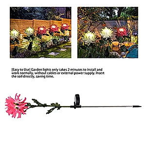 Yuehuam Solar Garden Stake Lights, Solar Powered Flower Garden Lights Decorative Pathway Light Outdoor Waterproof for Flowerbed Garden, Patio, Backyard Decoration(Red)