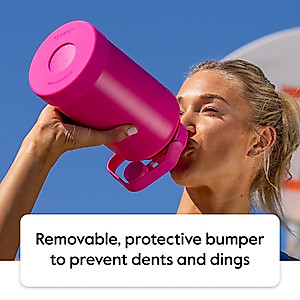 Takeya Sport 32 oz Triple Wall Insulated Stainless Steel Water Bottle With Ice Blocking Spout Lid, Unmatched Quality, 26+ Hours Cold, Pink Sweep