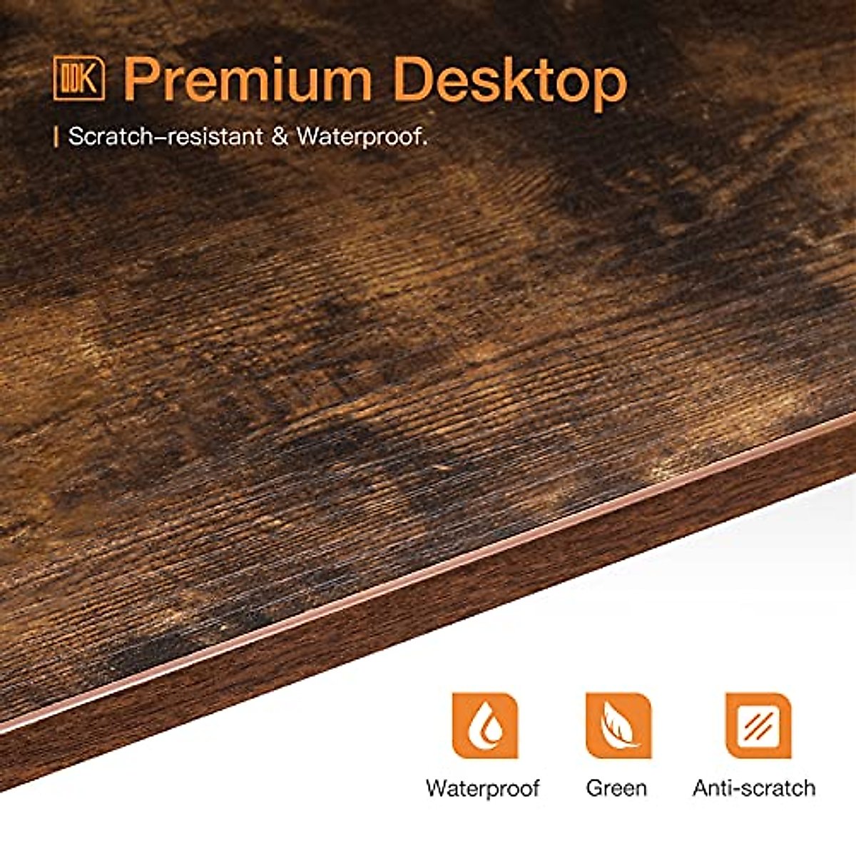 ODK Corner Desk Space Saving Small Desk with Sturdy Steel Frame, Computer Desk with Monitor Stand for Small Space, Easy Assembly Triangle Vanity Desk with Durable Wooden Desktop