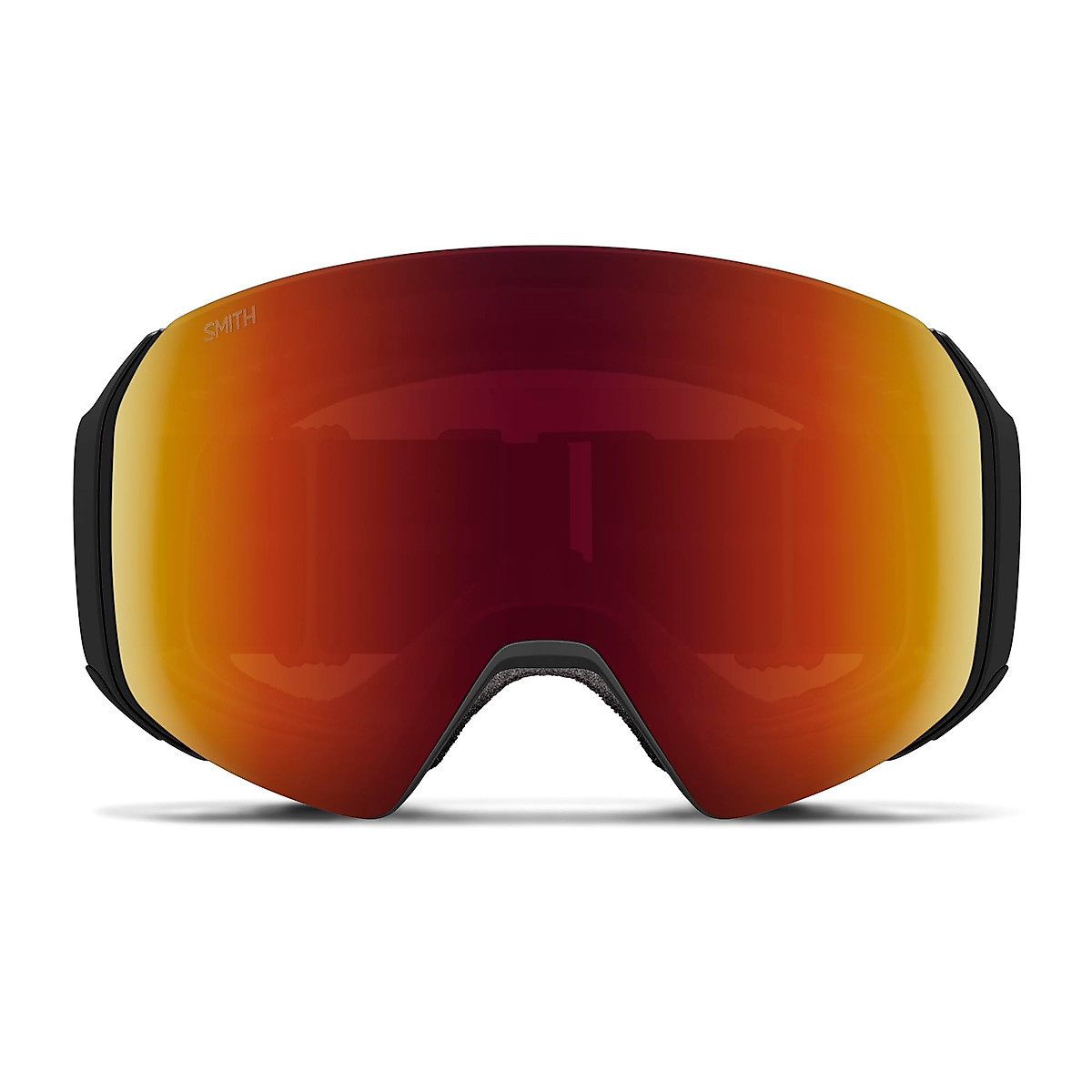 SMITH 4D MAG S Goggles with ChromaPop Lens – Performance Snowsports Goggles with Easy Lens Change Technology for Skiing & Snowboarding – for Men & Women – Black + Sun Red Mirror Lens