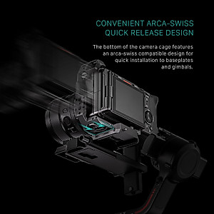 Tilta Camera Cage Compatible with Sony FX3/FX30 V2 | Top Plate NATO Rail, Cold Shoe, 1/4""-20 and 3/8""-16 | Thumb Screw Design | Full Cage Only | TA-T16-FCC-B (Black, Full Cage)