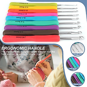 Katech Crochet Hooks Kit with Case, 85-Piece Crochet Hooks Set, Ergonomic Crochet Hook Crochet Needles Weave Yarn Kits DIY Hand Knitting Art Tools for Beginners and Experienced Crochet Lovers