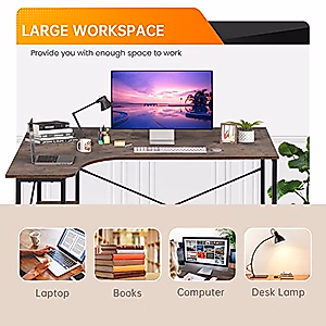 Computer Desk Office Desk Gaming Desk Extra Large 47”x 28.7" Black Modern Student Girl Kids Study PC Simple Executive Table Workstation for Small Space