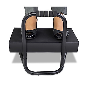 Mount-It! Height Adjustable Foot Rest for Standing and Sitting, Freestanding Under The Desk Footrest with Handle and Six Height Settings, Anti-Slip Padded Surface,Black