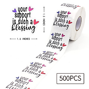 Littlefa Your Support is Such a Blessing Stickers,Thank You for Your Order Stickers Stickers,Thank You Stickers,Thank You for Your Support Stickers for Business Packaging 500 PCS