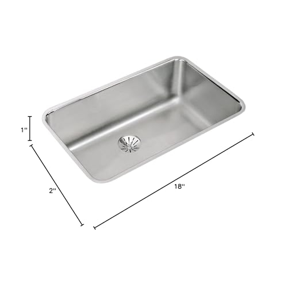 Elkay ELUH281610PD Lustertone Classic Single Bowl Undermount Stainless Steel Sink with Perfect Drain