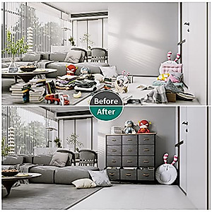 YITAHOME Bedroom Dressers with Drawers - Fabric Dresser for Closet, 12 Drawer Fabric Dresser, Living Room, Hallway, Closets & Nursery - Sturdy Steel Frame, Wooden Top & Easy Pull Fabric Bins