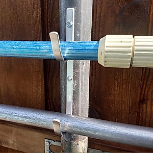 Orgrimmar Pool Pole Hanger Premium 4pc Aluminium Holder Pool Fens Hooks for Telescopic Poles, Skimmer Net, Brush, Vacuum Hose