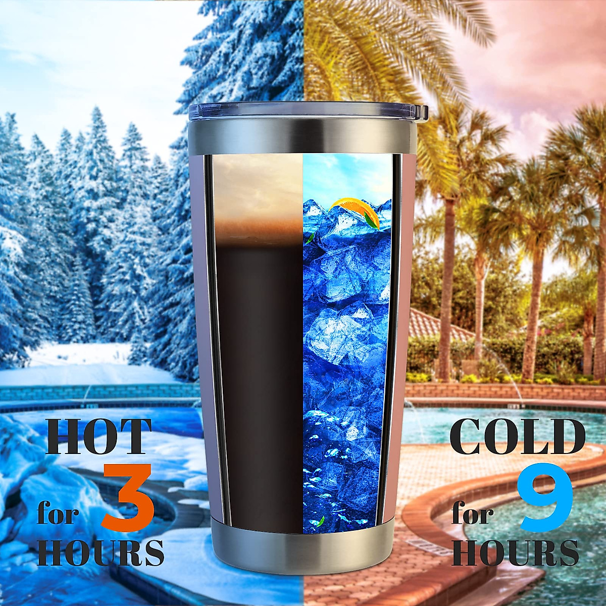 DOMICARE 20oz Stainless Steel Tumbler Bulk with Lid, Double Wall Vacuum Insulated Travel Mug, Powder Coated Coffee Cup, Pink, 1 Pack