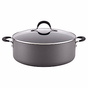 Circulon Momentum Hard-Anodized Nonstick 7-1/2-Quart Covered Stockpot - Gray