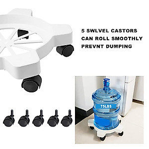 KOBSAINF 5 Gallon Bucket Dolly with 5 Smooth-Rolling Swivel Casters,75 lbs,No Tip or Spilling for 5 Gallon Bucket and Flowerpot,11" Inside Diameter