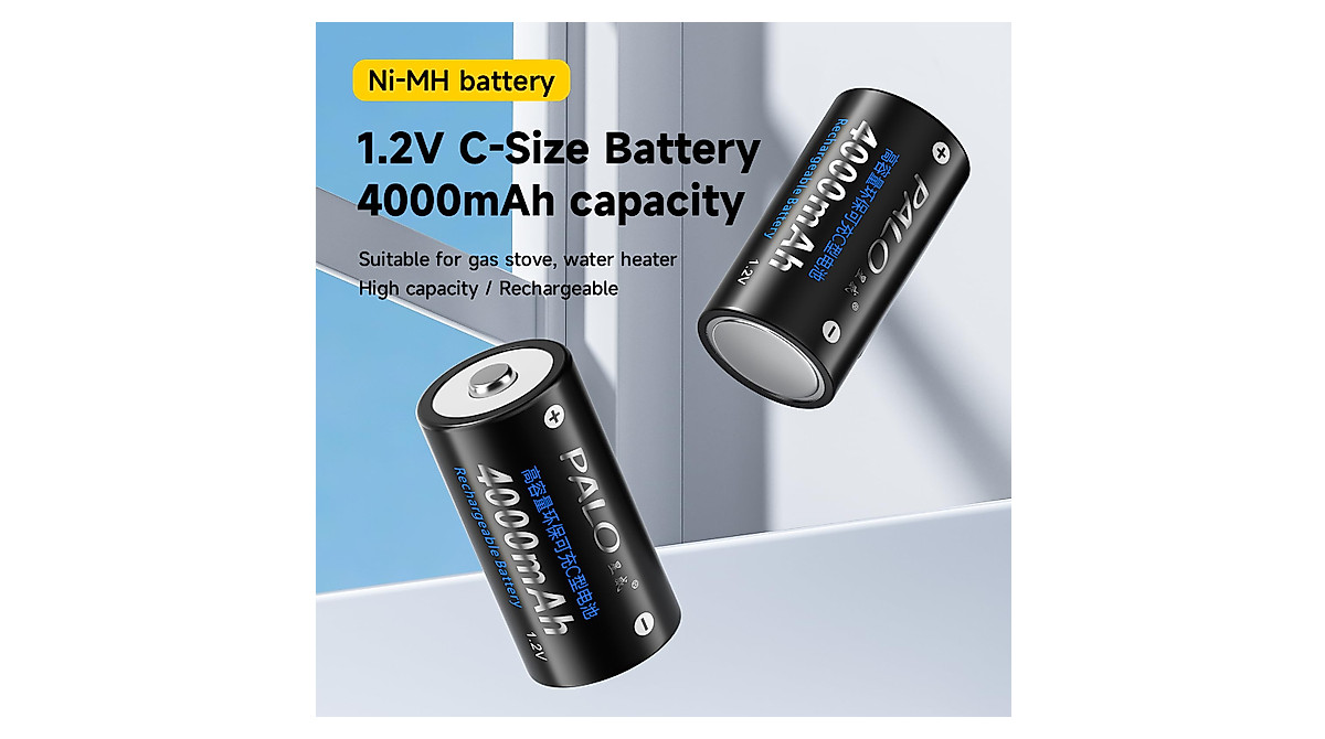 Palowextra 6 Pack Rechargeable C Batteries - Long Lasting Power