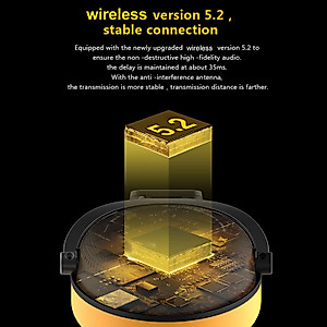 Tangxi Wireless BT Gaming Headsets with Microphone, RGB Light Stereo Gamers Headphones, Wired Over Ear Computer Headset with Mic for PC,Switch, Phone, Tablet(Yellow)