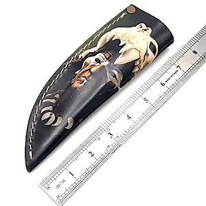 CK-703 Real Leather Sheath for Hunting Blades and Knife Making Supplies with Printed Images