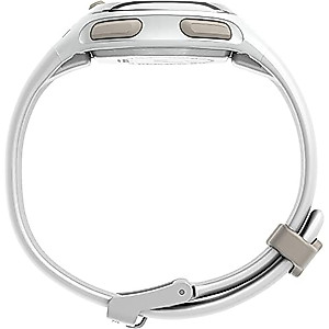 TIMEX Women's IRONMAN Transit 33mm Resin Strap Watch – White/Chrome tone- White resin strap
